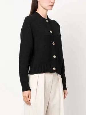BARRIE Button-up Cashmere Cardigan - Black
