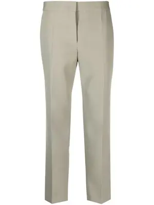 JIL SANDER Straight-leg Wool Trousers - Green