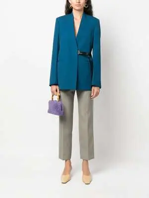 JIL SANDER Straight-leg Wool Trousers - Green