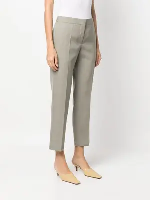 JIL SANDER Straight-leg Wool Trousers - Green
