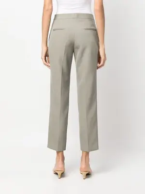 JIL SANDER Straight-leg Wool Trousers - Green