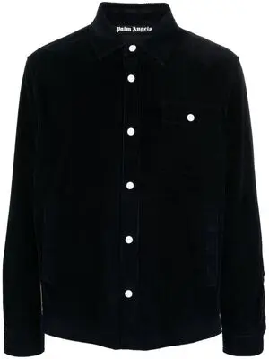 Palm Angels Crochet-stripe Corduroy Shirt Jacket