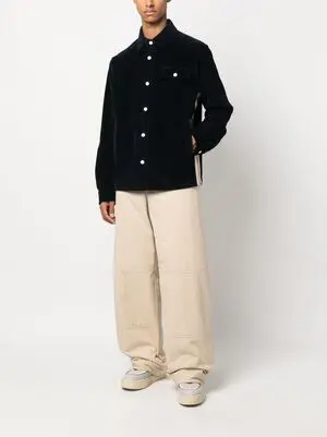 Palm Angels Crochet-stripe Corduroy Shirt Jacket