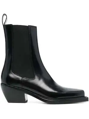 Sandro Stacked-heel Leather Ankle Boots