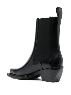 Sandro Stacked-heel Leather Ankle Boots