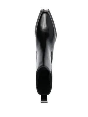 Sandro Stacked-heel Leather Ankle Boots