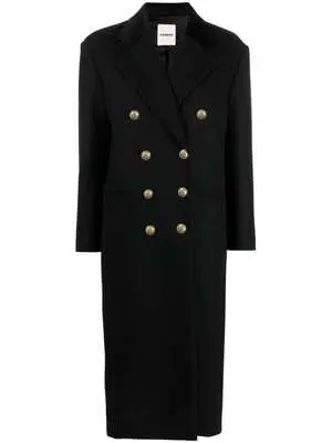 Sandro Double-breasted Midi Coat - Black