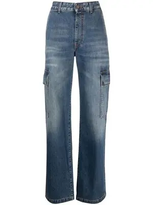 Stella McCartney Cargo-pockets Straight-leg Jeans - Blue