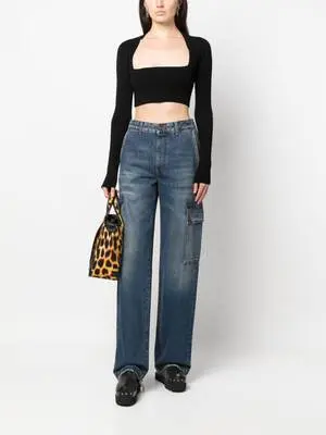 Stella McCartney Cargo-pockets Straight-leg Jeans - Blue