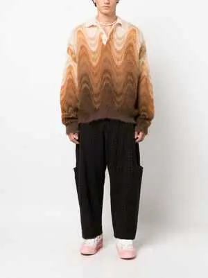Etro Wave-pattern Polo-collar Jumper