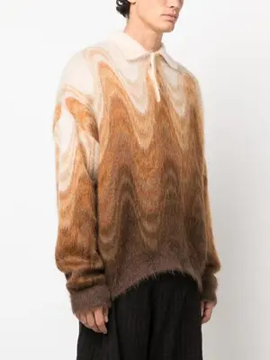 Etro Wave-pattern Polo-collar Jumper