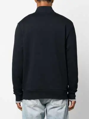 Fred Perry Logo-embroidered Zip-up Sweatshirt - Blue