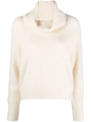 ALLUDE Cowl-neck Fine-knit Jumper