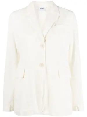 Aspesi Corduroy Notched Lapel Blazer - White