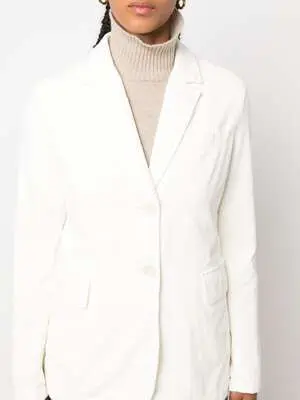 Aspesi Corduroy Notched Lapel Blazer - White