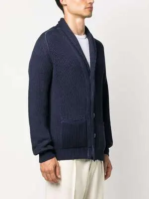 Fedeli Shawl-collar Ribbed Cardigan