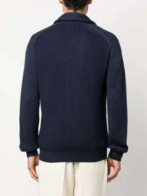 Fedeli Shawl-collar Ribbed Cardigan