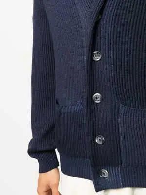 Fedeli Shawl-collar Ribbed Cardigan