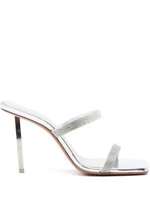 Amina Muaddi Metallic Sandals For Women