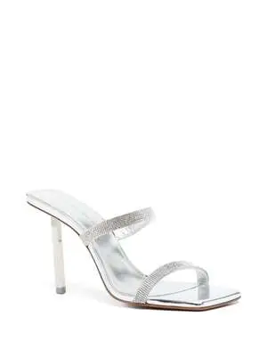 Amina Muaddi 100mm Rih Sandals - Silver