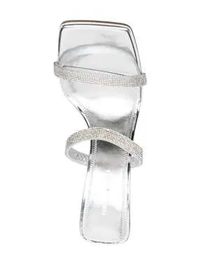 Amina Muaddi 100mm Rih Sandals - Silver