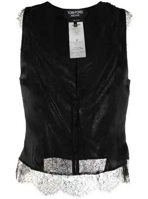 TOM FORD Silk-satin Lace Camisole - Black
