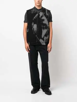 Y3 Graphic-print Wool-blend Gilet