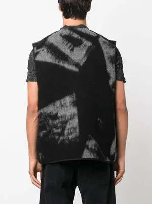 Y3 Graphic-print Wool-blend Gilet