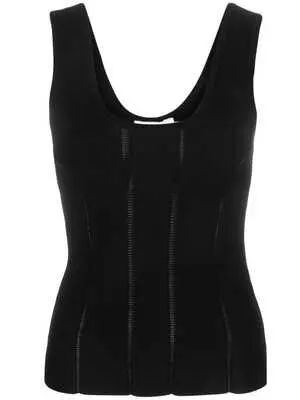 Zimmermann Scoop-neck Knitted Tank Top - Black