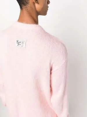 FAMILY FIRST Logo-patch Mohair-blend Jumper - Pink