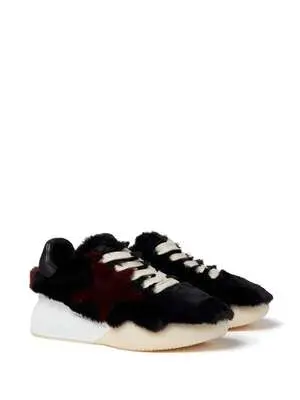 Stella McCartney Loop Faux-fur Sneakers - Black