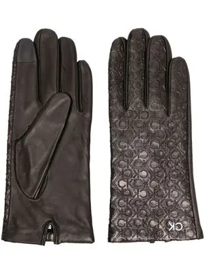 Calvin Klein Re-lock Logo-embossed Leather Gloves