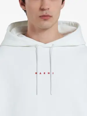 Marni Logo Print Cotton Hoodie