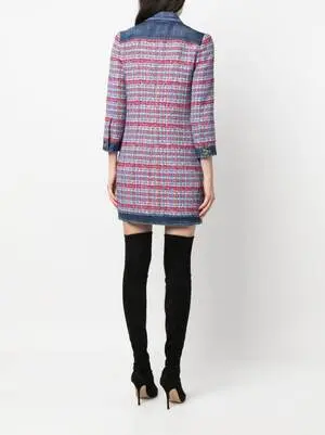 Dsquared2 Panelled Tweed Denim Mini Dress