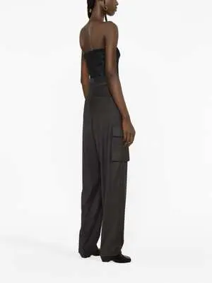 ANDREĀDAMO Pleated Cut-out Cargo Trousers - Grey