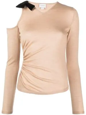 Giambattista Valli Bow Detail Cut-out Jumper - Neutrals