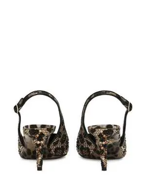 Dolce & Gabbana 60mm Leopard-print Slingback Pumps