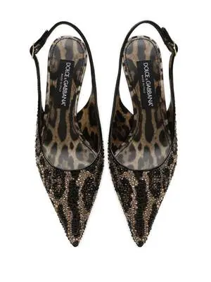 Dolce & Gabbana 60mm Leopard-print Slingback Pumps