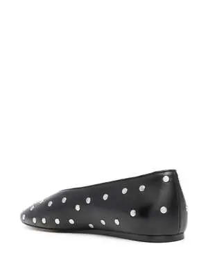 Le Monde Beryl Luna Leather Ballerina Shoes - Black