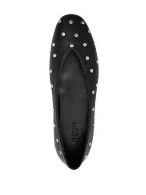 Le Monde Beryl Luna Leather Ballerina Shoes - Black