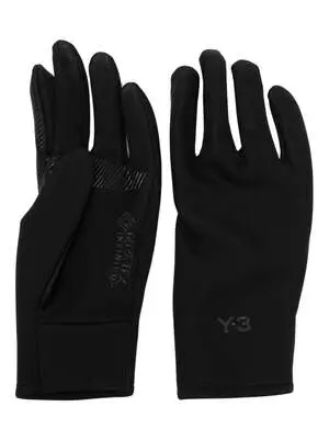 Y3 Logo-embossed Gloves - Black