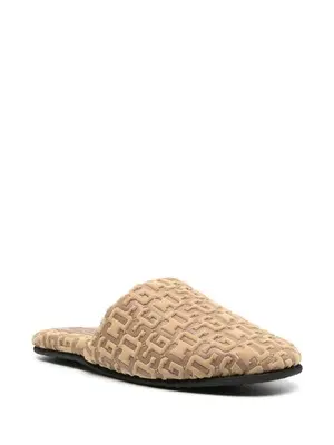 Gcds Logo-embossed Monogram Slippers - Brown
