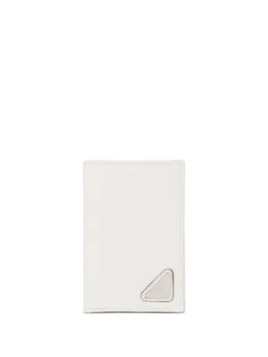 Prada Triangle-logo Leather Cardholder - White