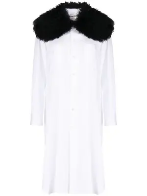 Comme Des Garçons Fur-collar Shirtdress