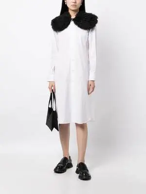 Comme Des Garçons Fur-collar Shirtdress