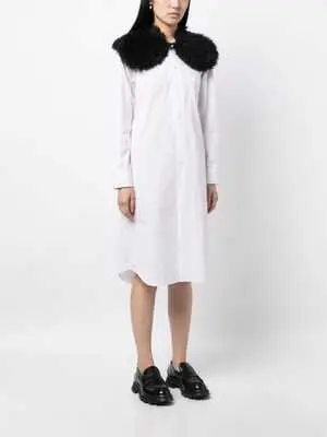 Comme Des Garçons Fur-collar Shirtdress