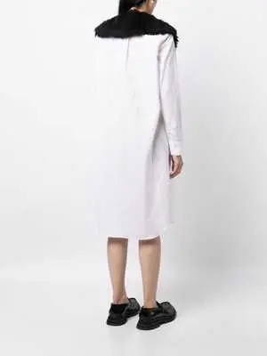 Comme Des Garçons Fur-collar Shirtdress