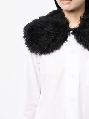 Comme Des Garçons Fur-collar Shirtdress