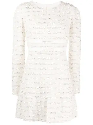 Giambattista Valli Long-sleeve Tweed Minidress - Neutrals