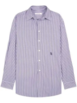 Sporty & Rich Logo-embroidered Striped Shirt